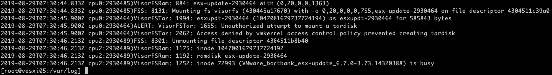 Update To Esxi 67 U3 Using Esxcli Fails With Error „failed To Setup
