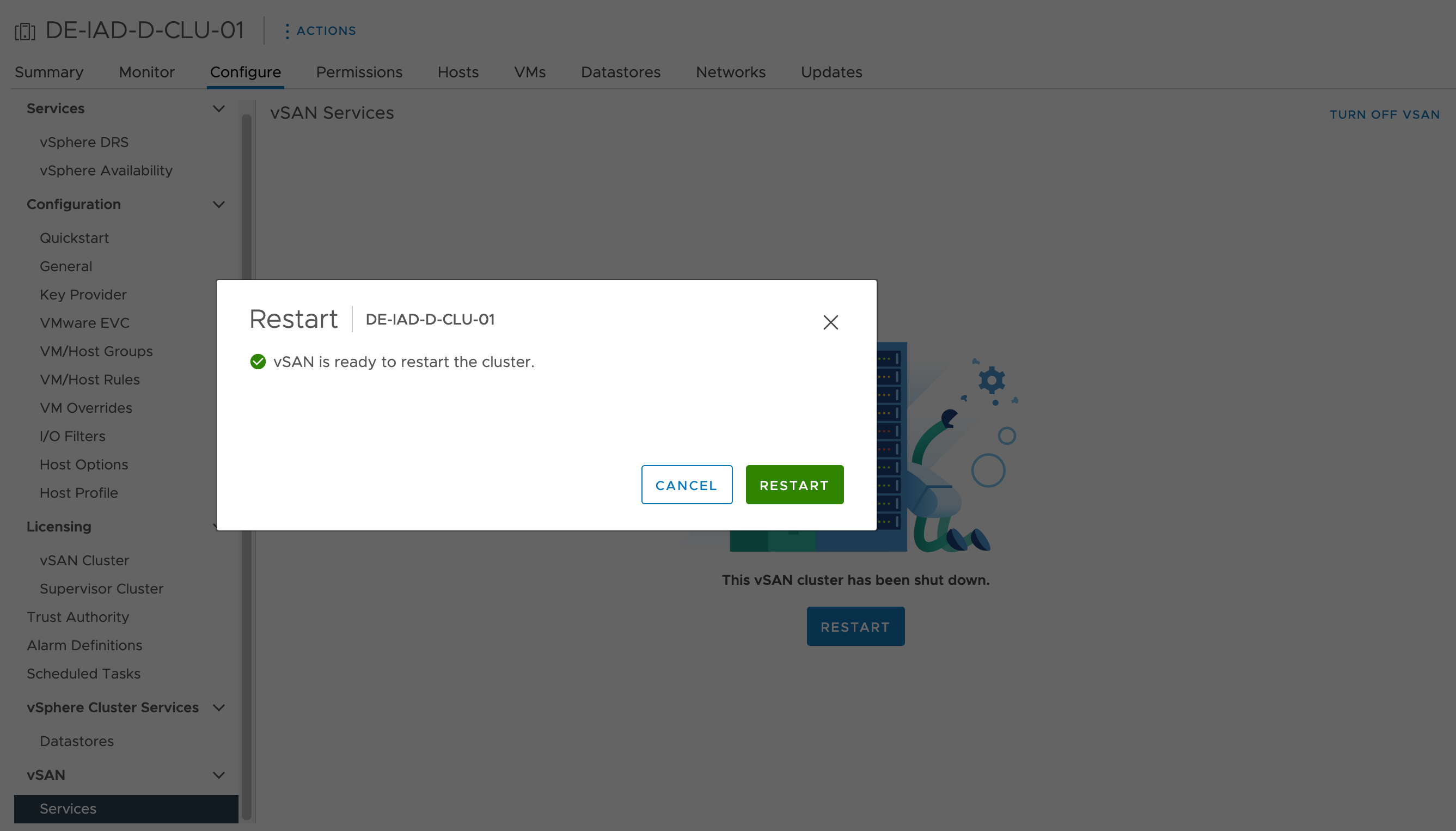 vSAN 7.0 Update 3 cluster shutdown and restart – virBeaver